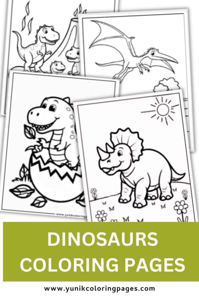 Dinosaurs Coloring Pages for Kids - FREE PDF downloads inside - Yunik ...