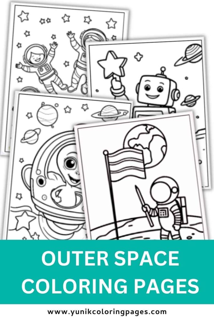 Outer Space Fun Coloring Pages for Kids - Yunik Coloring Pages
